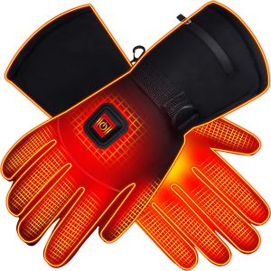 Quality Winter Water Resistant PU Leather Electric Heated Gloves For Outdoor Work And for sale