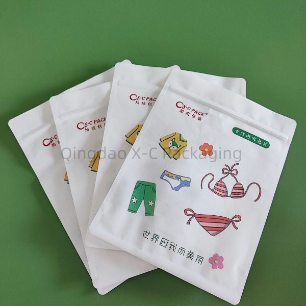 Quality Rectangular Cotton Paper Bag Packaging With Ziplock 10 Colors Custom Printed for sale
