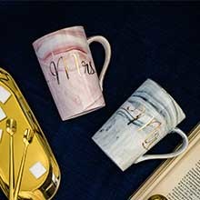 Quality Anniversary Gifts 11oz Couple Ceramic Mug Set 100% Leakproof Lightweight for sale