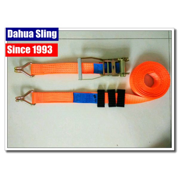 Quality Durable Orange Marine Winch Strap , 12000 Lb Winch Hook Strap Acid Resistance for sale