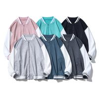 Quality M-XXXL Stand Up Collar Colored Bomber Jacket Boys Girls Casual Baseball Jacket for sale