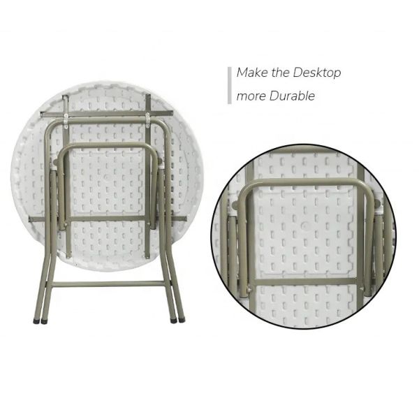 Quality Camping Lightweight Round Banquet HDPE Plastic Folding Table Folded Yes with for sale