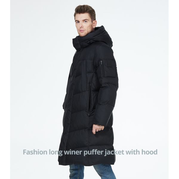 Quality Double Layer Cuff Long Jacket Pocket With Hood Mens Parka Coat With Stand Collar for sale