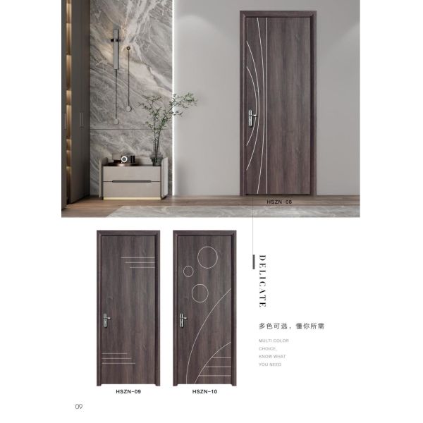Quality Customizable Eco Friendly Solid WPC Door With Wood Grain Veneer Anti Termite for sale