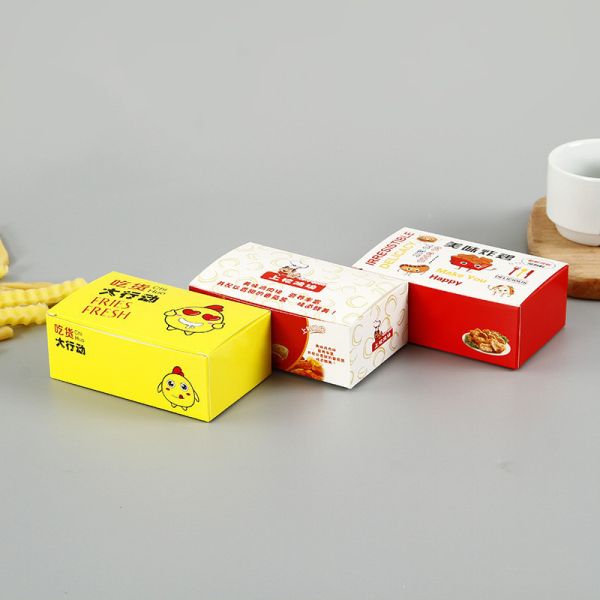 Quality CMYK Disposable Fried Chicken Boxes Kraft Food Containers Packing OEM for sale