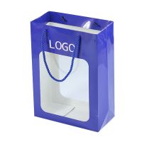 Quality Offset Printing Paper Gift Bags Eco Friendly Kraft Paper Gift Bags With Window for sale