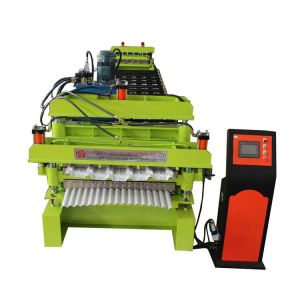 Quality 3ph Color Steel 0.25mm Double Layer Roll Forming Machine Glazed Tile And for sale