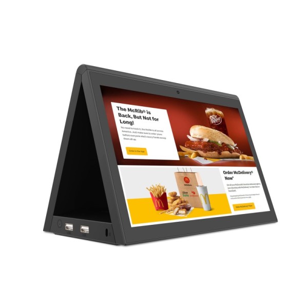 Quality 10.1-Inch Dual-Screen Restaurant Ordering Tablet RK3288 POE Desktop Retail Advertising Tablet PC for sale