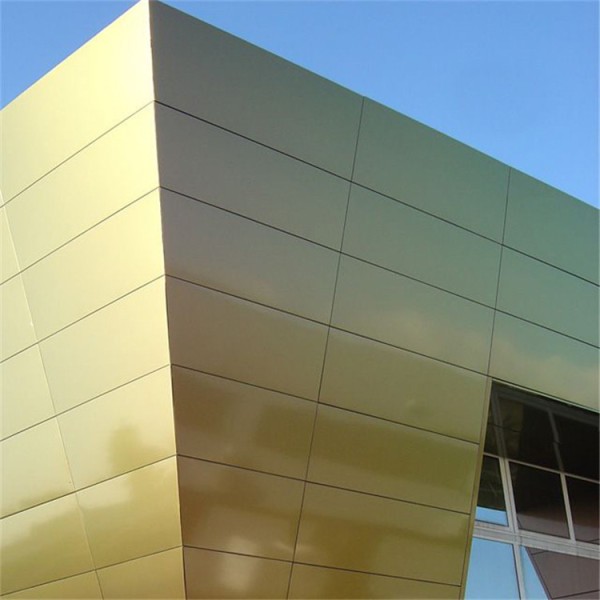 Quality Fire Resistant Composite Sandwich Panel ACP 1220x2440mm Golden Color for sale