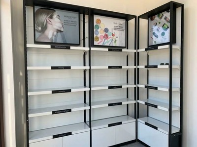 Quality Cold Rolled Steel Cosmetic Display Cabinet / Retail Makeup Display Stand for sale