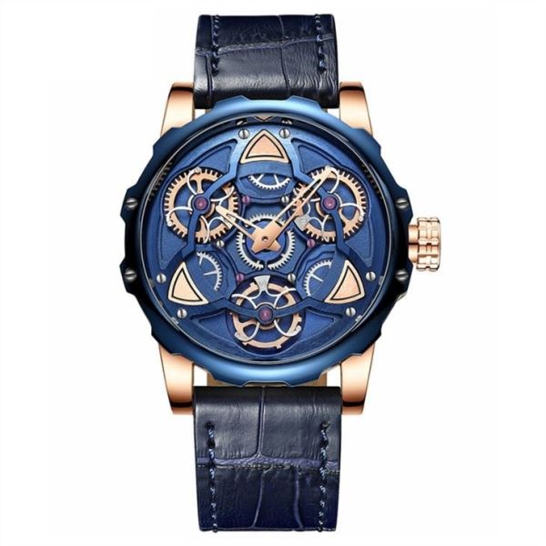 Quality Scratchfree Black Leather Strap Watches Mens Wrist Watch Antiwearness Nonslip for sale