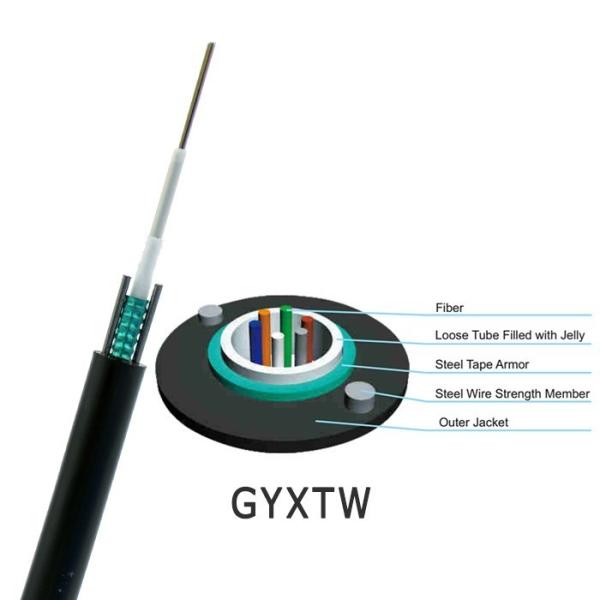 Quality GYXTW 4 Single Mode G652D Aerial Optical Fiber Cable manufacturer for sale
