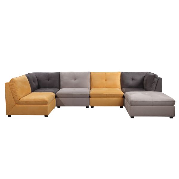 Quality L Shape Modern Modular Sectional Sofa Anti Fading Multicolor for sale
