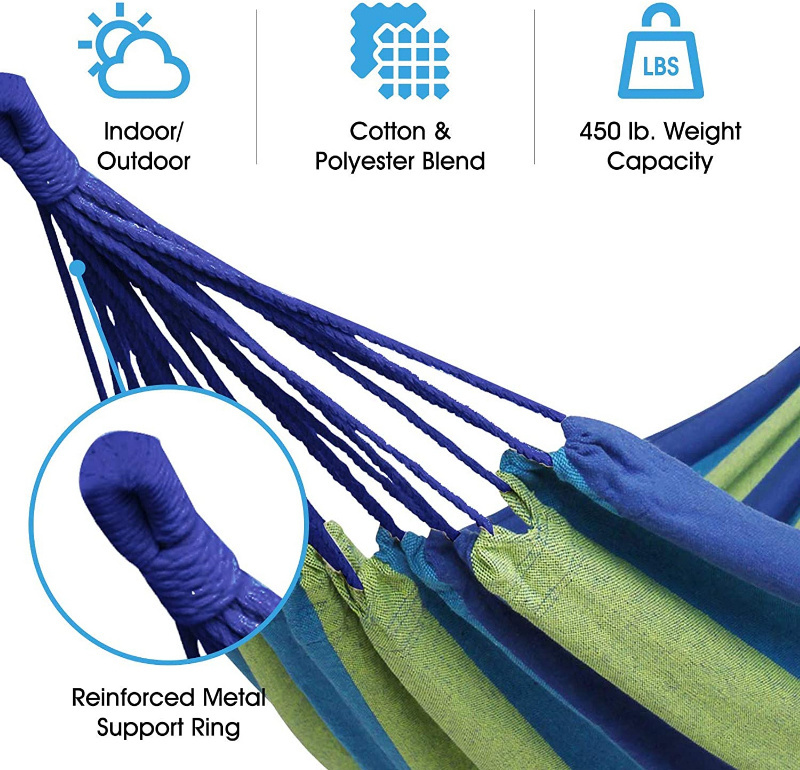 Portable Lightweight Camping Canvas Hammock Outdoor Cotton Hammock Swing