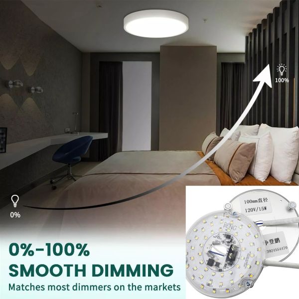 Quality 15W 100MM LED Light Engine For Dining Room 120V Ceiling Fan Panel Retrofit Kit for sale