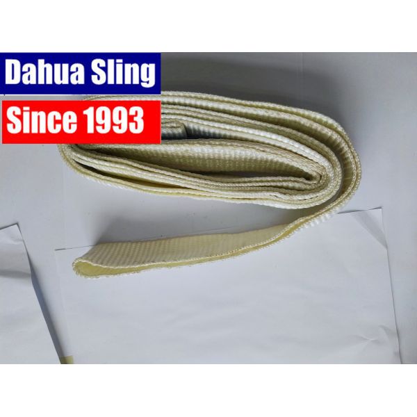 Quality White Polyester Crane Endless Lifting Slings , 2 Ton Industria Flat Webbing for sale