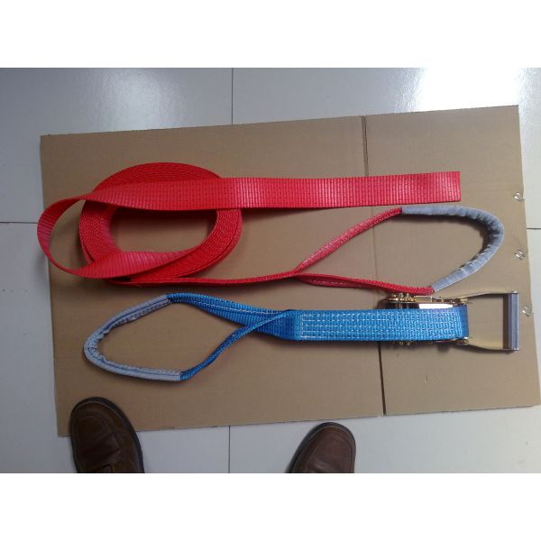 Quality 50MM Ratchet Tie Down Straps LC2500 DIN EN 12195-2 Corrosion Resistance With Eyes for sale