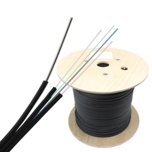 Quality Indoor / Outdoor FTTH Drop Cable Steel Wire Self Supporting Bow Type Cable for sale