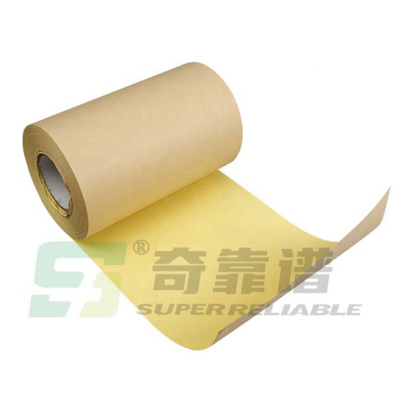 Quality HM0533 Light Brown Kraft Paper Adhesive Paper Adhesive Label Stock in sheet with PE coated kraft paper for sale