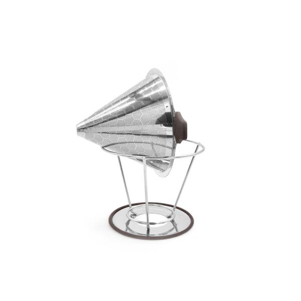 Quality 125mm Stainless Steel Mesh Coffee Filter Pour Over Stand Paperless for sale