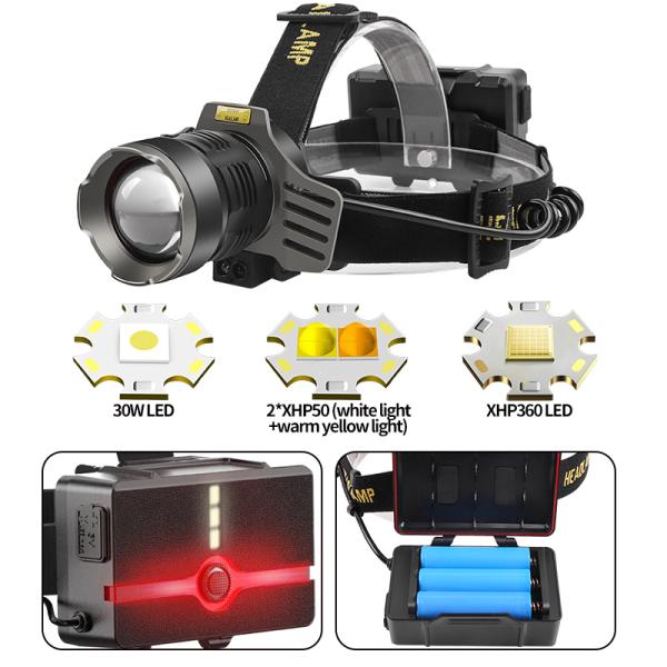 Quality OEM High Lumen Rechargeable LED Headlamp, Zoomable Waterproof USB-C Head Torch for sale