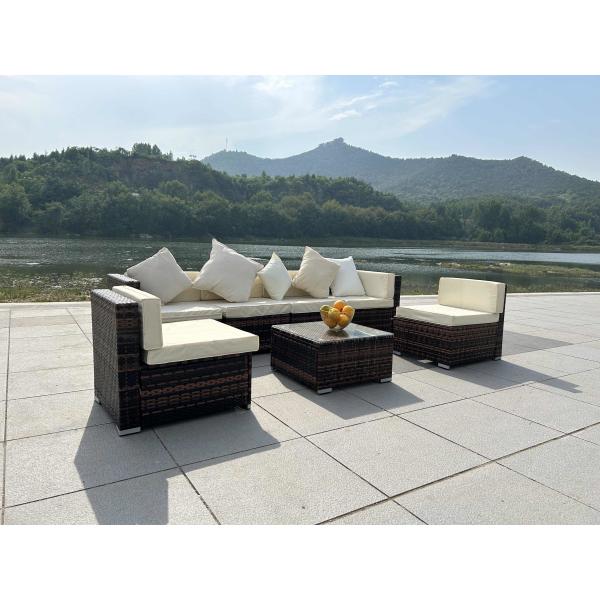 Quality Outdoor Indoor PE Rattan Sofa With Side Sofa , Middle Sofa , Ottoman , Coffee for sale