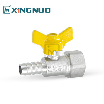 Quality Butterfly handle plating nickel female threaded Solid Brass Gas Ball Valve with Chrome Plated Handle for sale