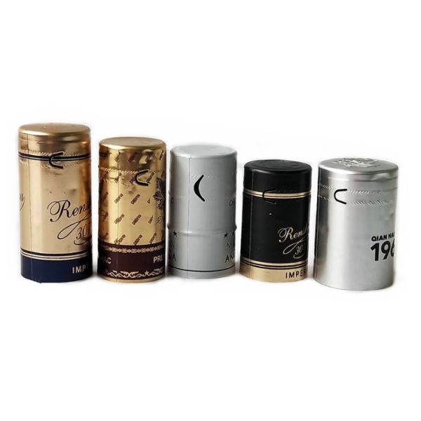 Quality Aluminum Foil Wine Bottle Shrink Caps 35mm Dia With Tear Off Stripe for sale