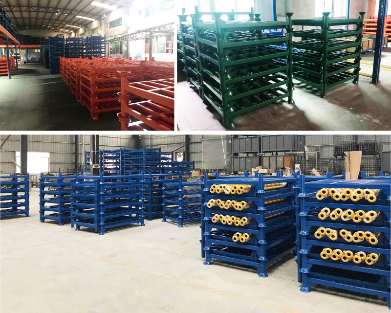 Round Post Pallet Stacking Rack