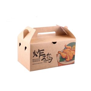 Quality Sustainable Fried Chicken Boxes Packaging Meal Paper Box UV Coating for sale