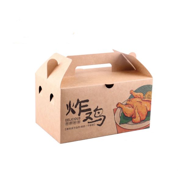 Quality Sustainable Fried Chicken Boxes Packaging Meal Paper Box UV Coating for sale
