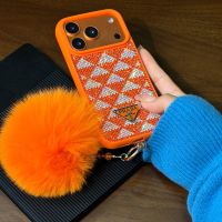 Quality European and American iPhone 17 Pro Max phone case diamond case orange luxury for sale