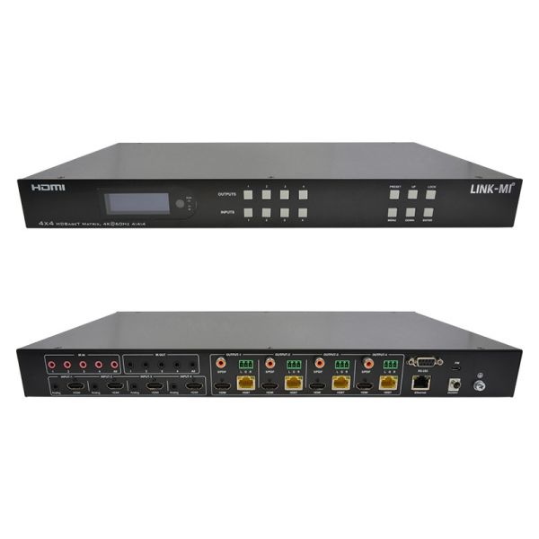 Quality 70m 4x4 HDMI Audio Matrix Switch With 4 HDMI Loop Out For 4 Port Video Switch for sale