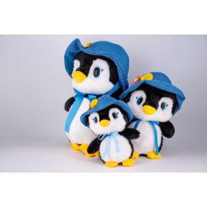Quality Adorable Penguin Soft Plush Toys with Blue Hat Cuddly Stuffed Animal CE EN71 for sale