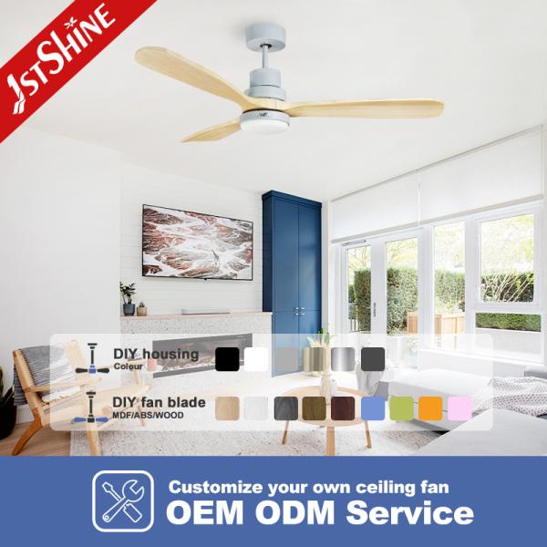 Quality Solid Wood Smart 230v Color Changing Ceiling Fan Remote Control DC Motor for sale