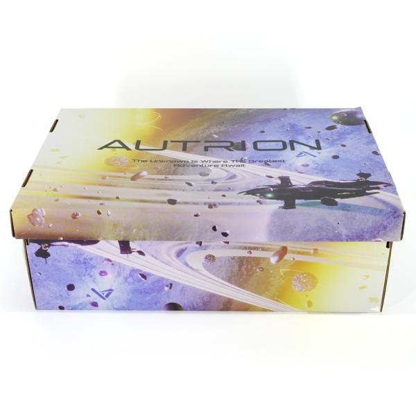 Quality Purple Color Print Empty Corrugated Cardboard Shoe Display Box Luxury Foldable for sale