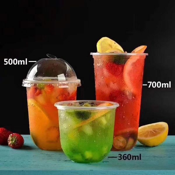 Quality Round Bottom Disposable Plastic Cups Pp U Shape Cups For Cold Drinking for sale