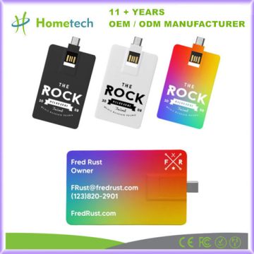 Quality Portable Credit Card Shape USB C Flash Drive With Durable Metal Casing For for sale