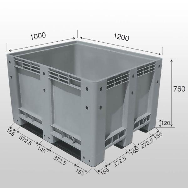 Quality 1200x1000x265mm Foldable HUADING Plastic Bulk Container Food Storage Containers for sale