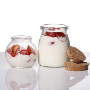 Quality BPA Free Sealable Glass Pudding Jars Clear Transparent OEM for sale