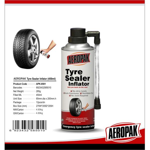 Quality Puncture Preventative Emergency Tyre Repair , 500ml Tire Inflator Sealer for sale