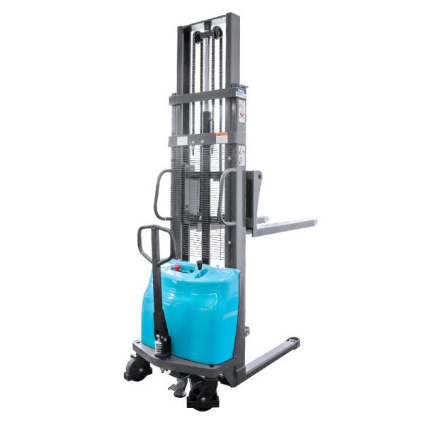 Quality Labor Saving Semi Electric Forklift , Straddle Forklift Stacker 3300lbs for sale