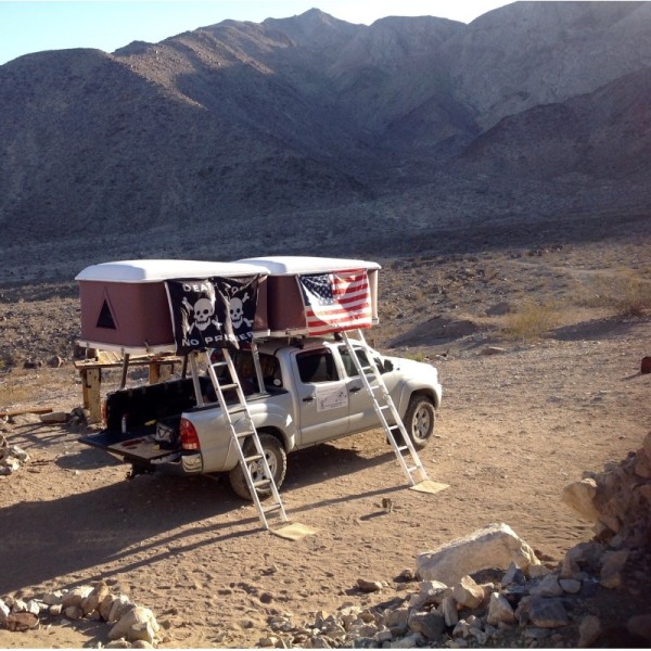 Quality Double Big Foot Automatic Roof Tent , Jeep Hard Top Tent Streamlined Design for sale