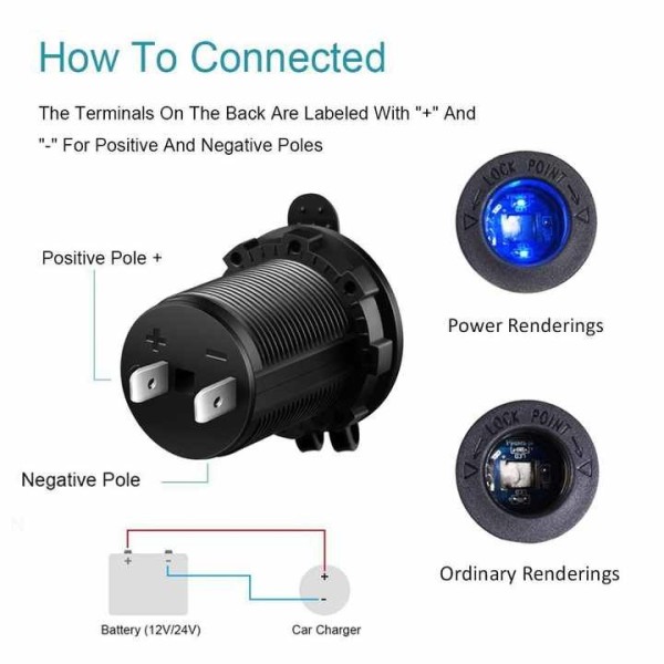 Quality 12-24Volt Waterproof Truck Cigarette Lighter Socket Cigarette Lighter Power for sale