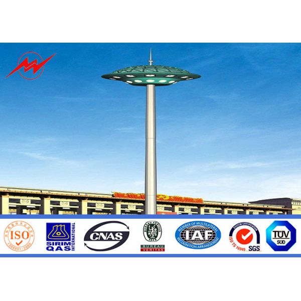Quality 30m Q345 customized galvanized High Mast Pole with lifting systems for sale