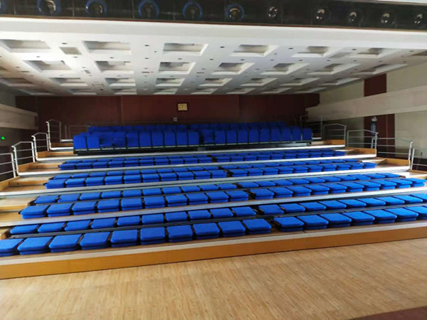 Quality Cold Rolled Steel Folding Bleacher Seats / Theatre Retractable Tiered Seating for sale