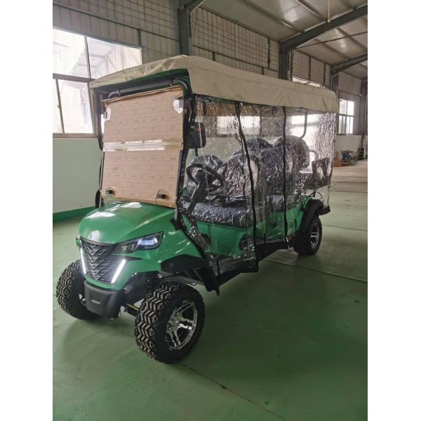 Quality Cheap Hunting Electric Lithuim Batteery Six Seater Golf Cart 4-6 Seats 78v 4 Wheels With Rain Curtain for sale