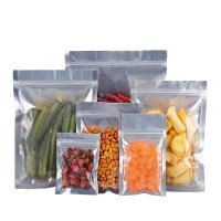 Quality Silver Aluminum Foil Zip Lock Bag Clear Window Plastic Packaging Transparent for sale