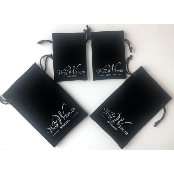 Quality RoHS Custom Velvet Drawstring Bags , SGS printed Drawstring Jewelry Pouches for sale