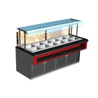 Quality Smooth Wall Lean Cold 1kw Commercial Buffet Equipment 300L For Seafood With Wood for sale